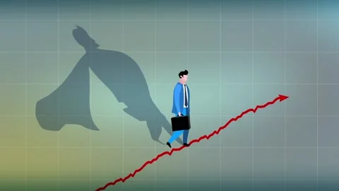 Cartoon businessman with superhero shado... | Stock Video | Pond5