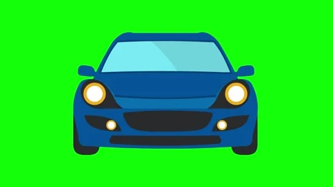 cartoon car driving 2d animation green s... | Stock Video | Pond5