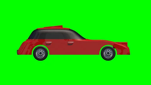 Cartoon car green screen. 3d animation | Stock Video | Pond5