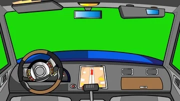 Cartoon car interior. Cycles and fast dr... | Stock Video | Pond5