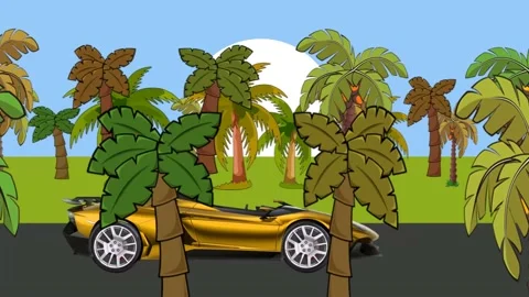 Cartoon car loop background. 3d animatio... | Stock Video | Pond5