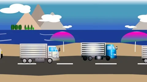 Cartoon cars background loop. 3d animati... | Stock Video | Pond5