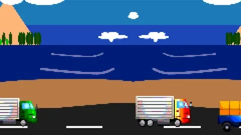 Cartoon cars background loop. 3d animati... | Stock Video | Pond5