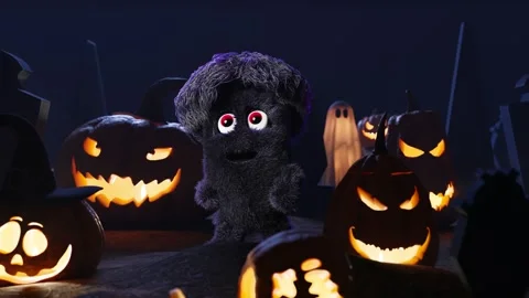 cartoon character dancing on Halloween c... | Stock Video | Pond5