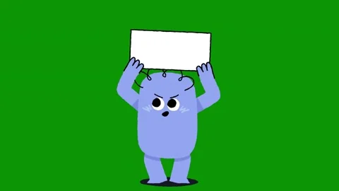 Cartoon Holding Sign Stock Videos – Royalty-Free HD & 4K Videos | Pond5