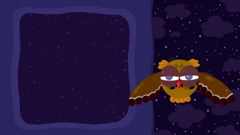 Cartoon character owl flying loop animat... | Stock Video | Pond5