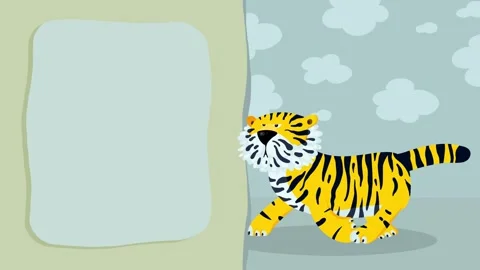 Cartoon character tiger walking loop ani... | Stock Video | Pond5