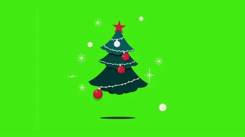 Cartoon Christmas Tree. 4k animation on ... | Stock Video | Pond5