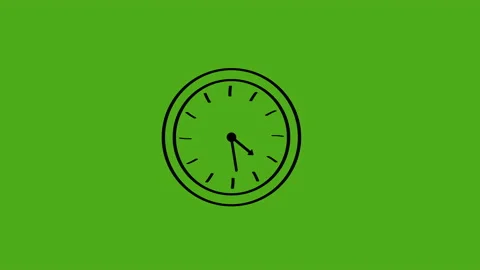 cartoon clock animation on green screen | Stock Video | Pond5