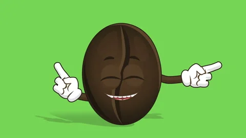 Cartoon Coffee Bean Joyful Dance with Fa... | Stock Video | Pond5