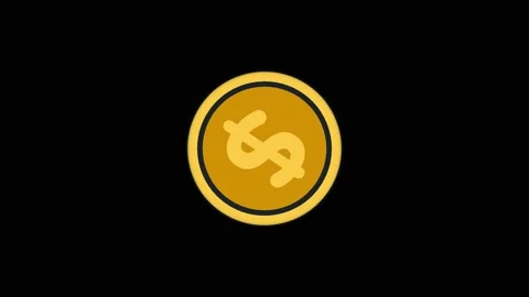 Cartoon coin rotates 3d render. Cash. An... | Stock Video | Pond5