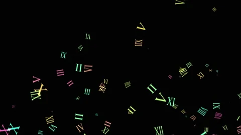 cartoon colorful roman numbers explosion... | Stock Video | Pond5