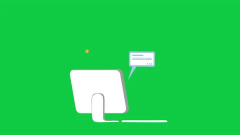 Cartoon computer and messages icons on g... | Stock Video | Pond5