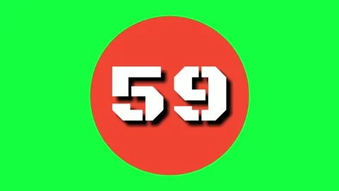 Cartoon countdown from 60 to 1 in motion... | Stock Video | Pond5