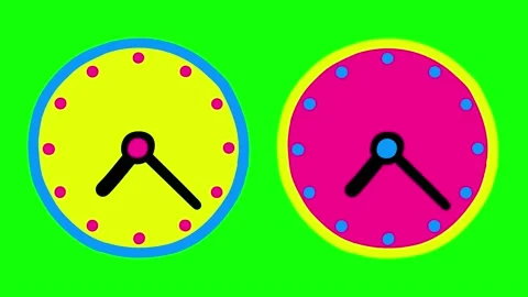 Cartoon counters 2 CMYK color clocks 12 ... | Stock Video | Pond5