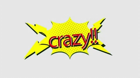 cartoon crazy Comic speech Bubble loop A... | Stock Video | Pond5