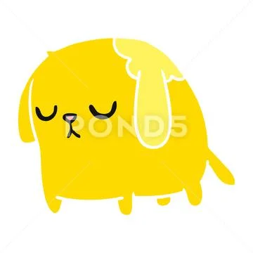 Cartoon of cute sad kawaii dog: Graphic #103609573
