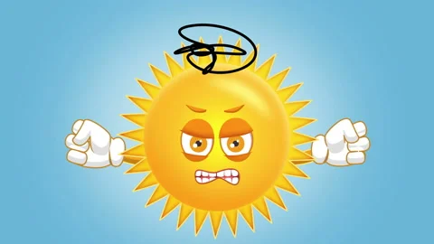 Cartoon Cute Sun Evil with Face for Kids... | Stock Video | Pond5