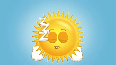 Cartoon Cute Sun Sleep Rest Snore with F... | Stock Video | Pond5