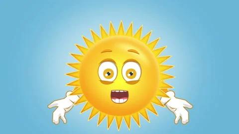 Cartoon Cute Sun Surprised Shock with Fa... | Stock Video | Pond5