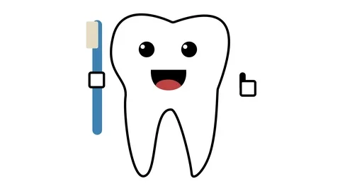 Cartoon dancing happy tooth icon, health... | Stock Video | Pond5