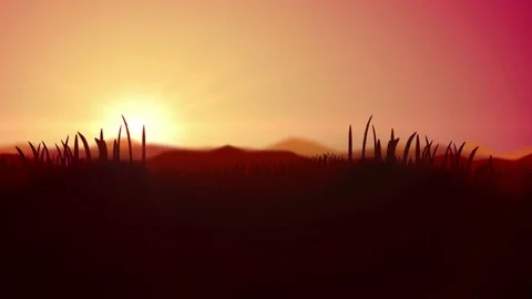 Cartoon Dawn animation with Silhouette o... | Stock Video | Pond5