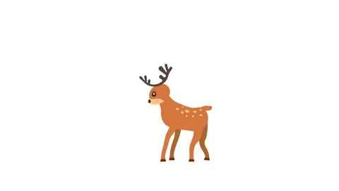 Cartoon deer walking animation with opti... | Stock Video | Pond5
