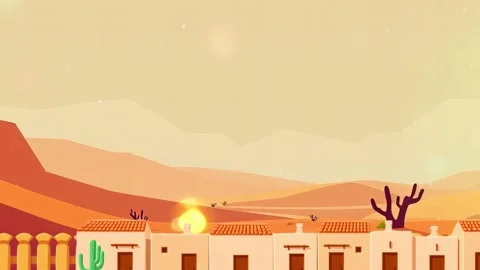 Cartoon Desert Landscape Animation with ... | Stock Video | Pond5