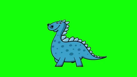 Cartoon dinosaur 01 walking cycle green ... | Stock Video | Pond5