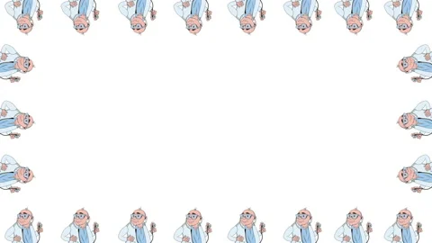 Cartoon doctor frame on white background... | Stock Video | Pond5