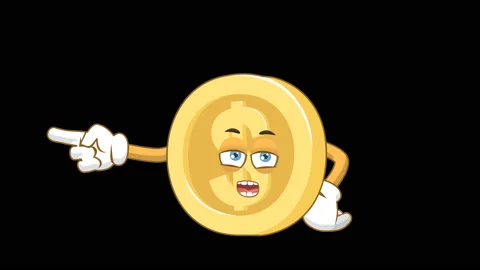 Cartoon dollar coin animated character f... | Stock Video | Pond5