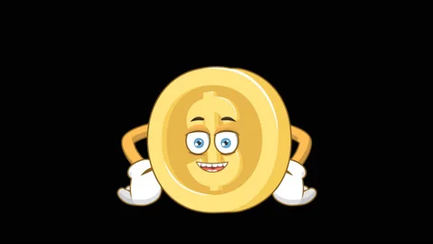 Cartoon dollar coin animated character f... | Stock Video | Pond5