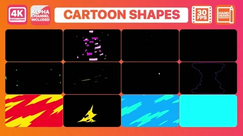Cartoon Dynamic Shapes | After Effects ~ After Effects #137569616