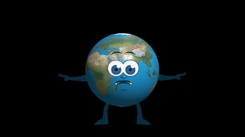 Cartoon Earth Globe Pointer Double Bad A... | Stock Video | Pond5