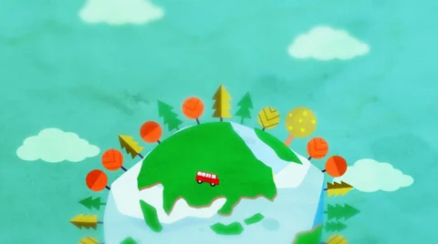 Animated Cartoon Earth Globe Stock Video Footage | Royalty Free ...