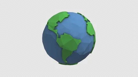 Cartoon Earth Rotate and Loop in alpha c... | Stock Video | Pond5