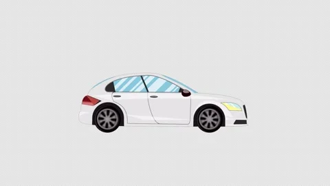 Cartoon Elegant White Car Driving On Alp... | Stock Video | Pond5