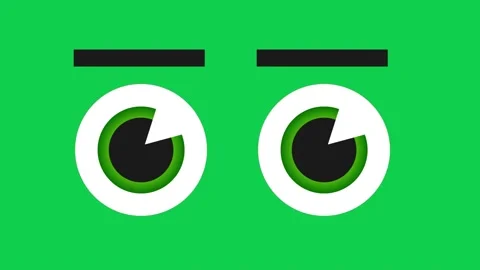 Cartoon eyes with thick black rims on gr... | Stock Video | Pond5