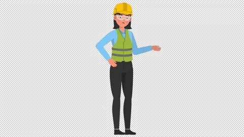 Cartoon female engineer characters talki... | Stock Video | Pond5