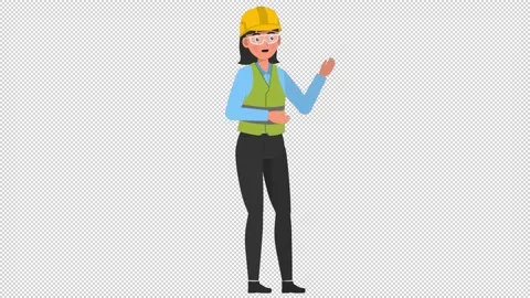 Cartoon female engineer characters talki... | Stock Video | Pond5