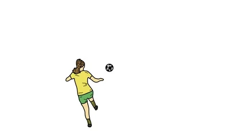 Cartoon Female Kicking Football Animatio... | Stock Video | Pond5