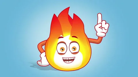 Cartoon Fire Flame Think and Idea with F... | Stock Video | Pond5