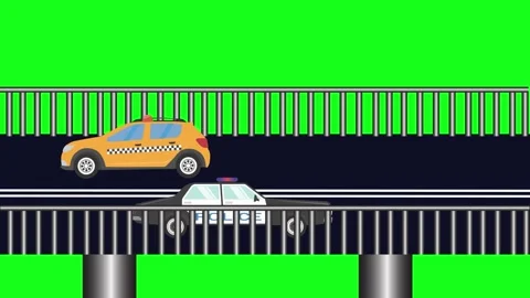 Cartoon flat animation of cars running o... | Stock Video | Pond5