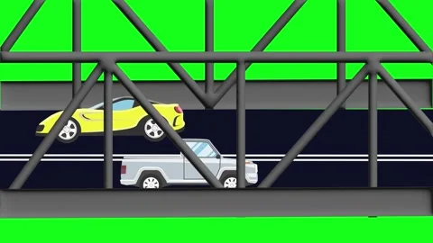 Cartoon flat animation of cars running o... | Stock Video | Pond5