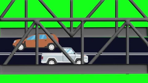 Cartoon flat animation of cars running o... | Stock Video | Pond5
