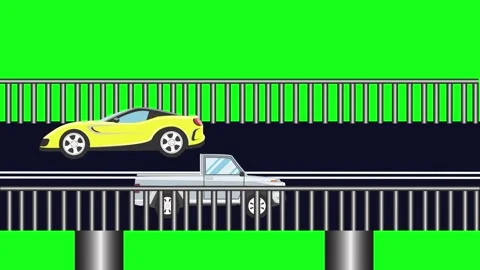 Cartoon flat animation of cars running o... | Stock Video | Pond5