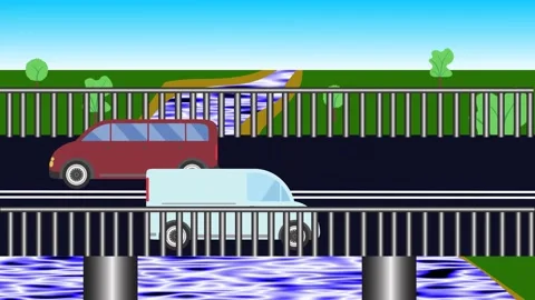 Cartoon flat animation of cars running o... | Stock Video | Pond5