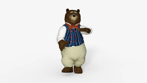 cartoon funny bear dances,loop,animation... | Stock Video | Pond5