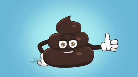 Cartoon Funny Brown Poop Turd Like Thumb... | Stock Video | Pond5