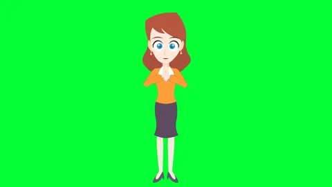 Cartoon girl clapping background and 2d ... | Stock Video | Pond5